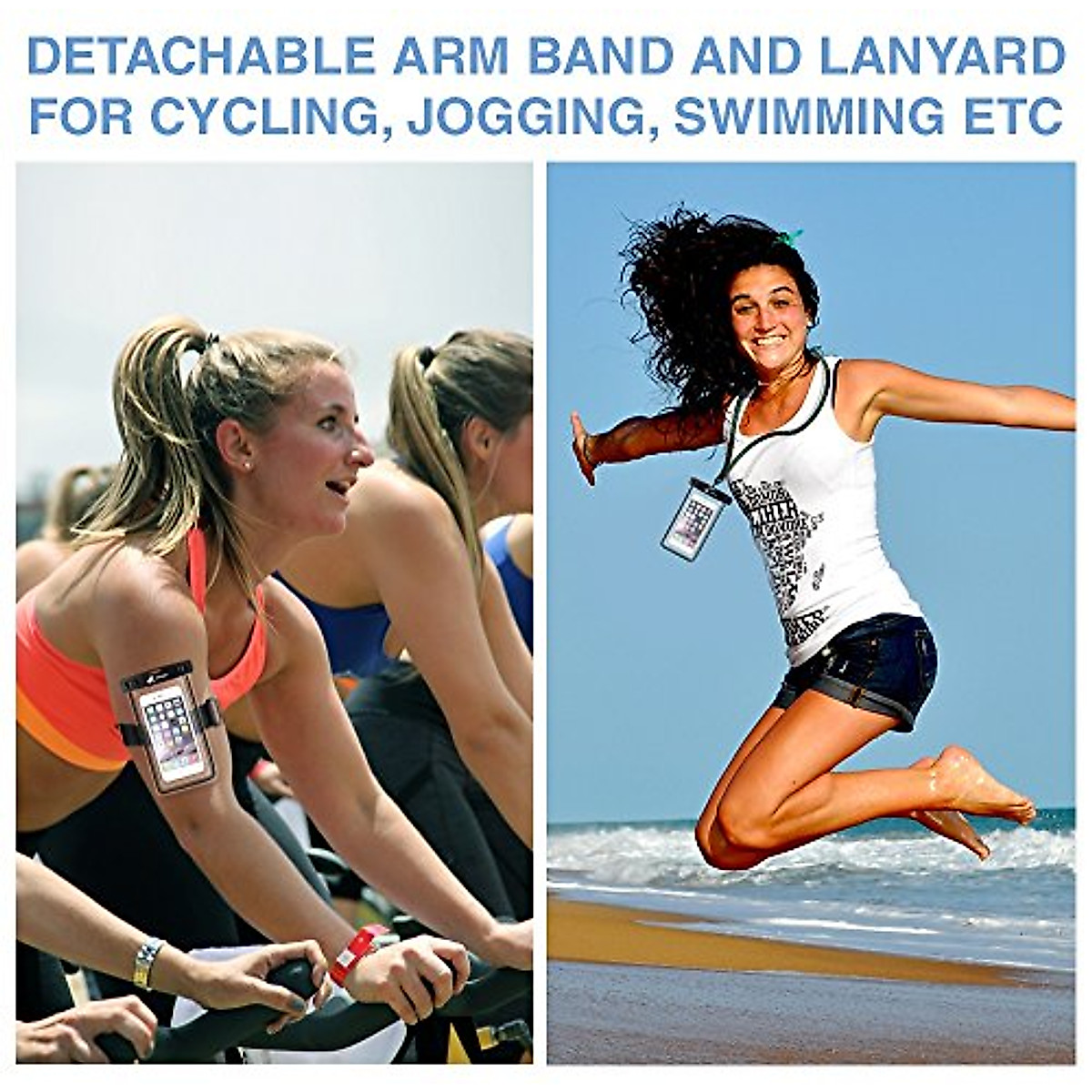 ⚡ [ PREMIUM QUALITY ] Universal Waterproof Phone Holder with ARM BAND & LANYARD - Best Grade Water Proof, Dustproof, Snowproof Case for iPhone 12 Pro Max, 12 Mini, S21 Ultra, S20, OnePlus 8, Pixel 5