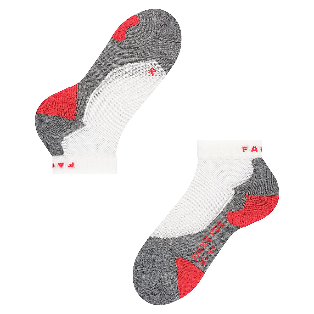 FALKE Men's RU5 Race Short Running Socks, Quarter Length, Ultralight Cushion, Athletic, Breathable Quick Dry, Nylon, White (White-Mix 2020), 6.5-8.5, 1 Pair