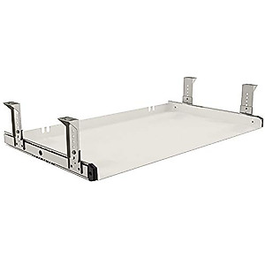 FRMSAET Under Desk Keyboard Tray Heavy-Duty All-Metal Material 20/24/30 inches Platform Computer Drawer Organizer Home Office Kitchen Bedroom Garage Storage Tool - Easy to Install.(24 inches, White)