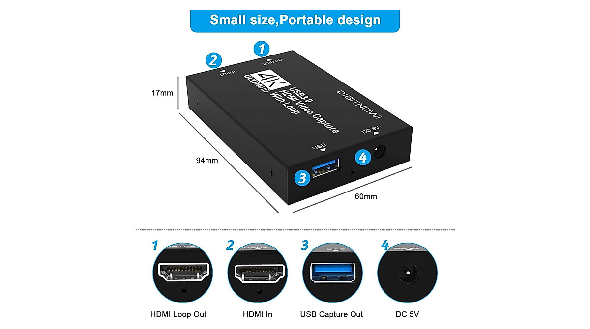 4K HDMI Video Capture Card for Streaming and Gaming