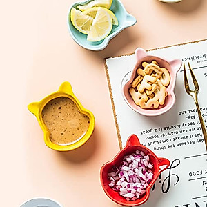 HSOFBLUES Bear Dipping Bowls for Soy Sauces, Salsa Dressings, Multi-color, Soy Sauce Dishes Set of 6