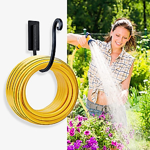 JUNSHUO Hose Holder Wall Mount （Metal/8-Inch） Heavy-Duty Garden Hose Hanger Outdoor, Hand-Forged Hose Rack Mount