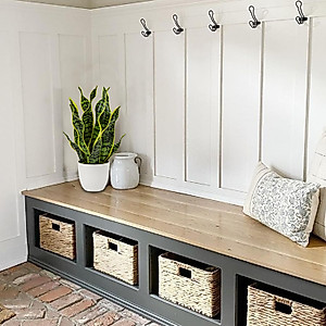 Hollyone Artificial Snake Plant Potted Faux Sansevieria Trifasciata Plants, 16.5" Tropical Fake Plants in White Pots for Home Office Room Indoor Decor Housewarming Gifts