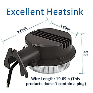 SZGMJIA 2-Pack LED Barn Light 50W, 6500lm Dusk to Dawn Yard Lighting with Photocell, 5000K Daylight 500W MH/HPS Replacement, 5-Year Warranty, IP65 Waterproof for Outdoor Security/Area Light