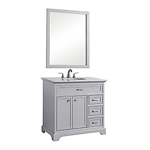 Elegant Kitchen and Bath 36 inch Single Bathroom Vanity Cabinet Set - Light Grey
