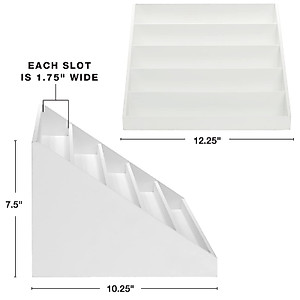 Excello Global Wooden Sunglass Organizer - 12.25 x 10.25 x 7.5 Inches - Holds 10 Pairs of Glasses (White)