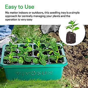 VIVOSUN Durable Waterproof Seedling Heat Mat Warm Hydroponic Heating Pad 10" x 20.75", with 6-Pack Seed Starter Trays