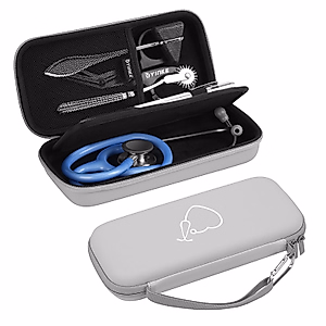 Yinke Stethoscope Case for Littmann Classic III/MDF/ADC Nursing School Essentials for Students, Stethoscope Accessories with Compartment Better Storage for Reflex Hammers, Scissors, Penlights, Grey