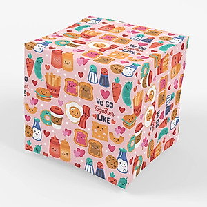 Stesha Party Anniversary Wrapping Paper, Engagement Gift Wrap - Folded 30 x 20 Inch (3 Sheets)