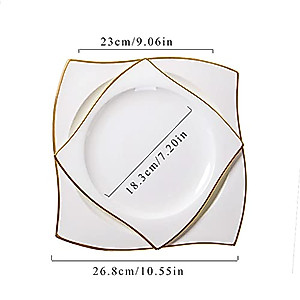 GRFIT Dishes Plates Ceramic Dinner Plates Set of 2 Serving Dishes for Pasta Noodle Steak and Appetizer Plates. Oven and Dishwasher Safe (8inch 10inch) Home dining plate (Size : A)