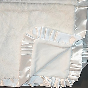 Applesauce Satin Trimmed Baby Blanket, White