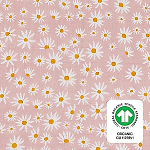 Babyletto 100% Quilted Organic Cotton Changing Pad Cover, GOTS-Certified, Fitted 360°, Ultra-Soft and Breathable Muslin - Daisy