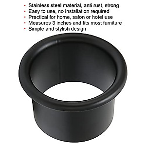 Hair Dryer Holder Insert, Firm and Rust Proof, Stainless Steel Hair Dryer Stand for Bathroom Hotel Hairdressing Salon(Black)