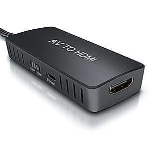 BD&M RCA to HDMI Converter, Composite to HDMI Adapter AV to HDMI Support 1080P PAL/NTSC Compatible with PS one, PS2, PS3, STB, Xbox, VHS, VCR, Blue-Ray DVD Players