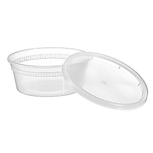Mr. Miracle Deli Containers with Lids - 15 Pack of 8 oz Clear Airtight Reusable Plastic Food and Multi-Purpose Containers - Microwave, Freezer, and Dishwasher Safe