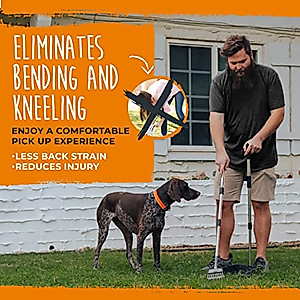 Mighty Paw Dog Pooper Scooper | Large Heavy Duty Tray & Rake Set. Long Adjustable Metal Poles for Comfortable Pet Poop, Waste & Yard Debris Pickup. Easily Scoop on Grass, Sand, Gravel Or Concrete