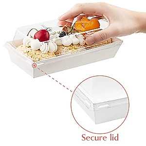 Ocmoiy Charcuterie Boxes with Clear Lids, 50 Pack White Bakery Boxes, Cookie Boxes, Small Treat Boxes for Pastry, Sandwich, Cupcakes, Strawberries, Dessert To Go Containers