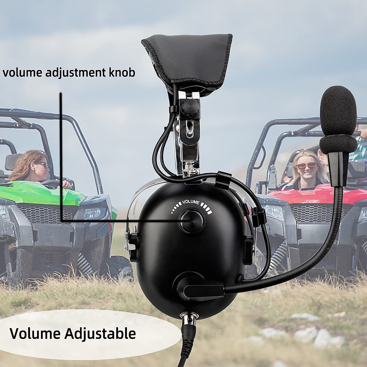 Retevis Noise Reduction Walkie Talkie Headset,Volume Adjust RT22 RT21 H-777 RT68 NR10 RT86,Compatible with Baofeng UV-5R 5RM Samcom Rugged Radios,Two Way Radio Headset with Mic(1 Pack)