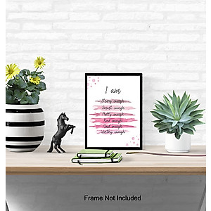 Positive Quotes Wall Decor - Positive Affirmations for Women - Motivational Wall Art - Encouraging Wall Decor - Encouragement Gifts for Women - Inspirational Wall Decor Posters - 8x10 UNFRAMED