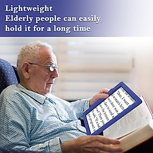 5X Large Page Magnifying Glass Large Viewing Area Magnifier for Reading, Handheld Lightweight Magnifier for Seniors and Low Vision Person Black