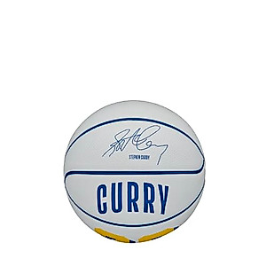 WILSON NBA Player Icon Mini Basketball - Steph Curry, Mini Size, Blue/White