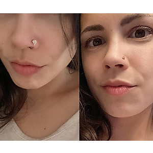 QWALIT Nose Rings Nose Rings Hoops Nose Piercings Double Hoop Nose Rings for Women Nose Piercing Jewelry Hoop Nose Rings Nose Rings Surgical Steel Rose Gold