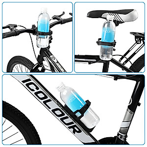 Accmor Bicycle Water Bottle Holder for Bike & Motorcycle, Adjustable Bike Water Bottle Cages with Strap, 360 Degree Rotatable Bottle Holders for Kids Bike Adult Bike,1 Pack