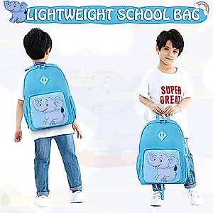 Backpack for Kids, Chasechic Water-resistant Toddler Preschool Kindergarten Bookbag for Kids with Chest Strap Blue Elephant