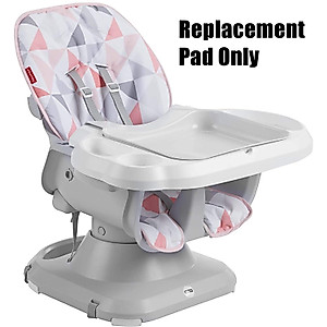 Replacement Cover for Fisher-Price Space Saver High Chair Rosy Windmill FLG98 ~ Replacement Cotton/Foam Pad ~ Pinks, Rose, White and Gray