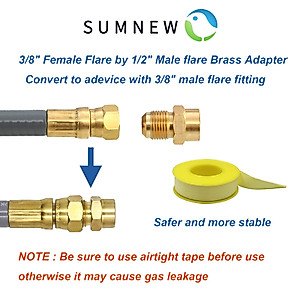 24 Feet 1/2-Inch Natural Gas Hose with Quick Connect Fitting for BBQ, Grill, Pizza Oven, Patio Heater and More NG Appliance, Propane to Natural Gas Conversion Kit - CSA Certified