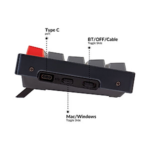 Keychron K12 60% Layout Bluetooth Wireless/USB Wired Mechanical Keyboard with Gateron G Pro Blue Switch/RGB Backlit/N-Key Rollover/Aluminum Frame, Compact 61-Key Computer Keyboard for Mac Windows…