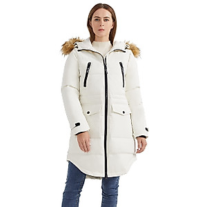 Orolay Women's Thickened Down Jacket Winter Warm Down Coat Beige