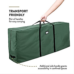 Zober Premium Christmas Tree Storage Bag - Fits Up to 9 ft Tall Artificial Disassembled Trees, Durable Handles & Sleek Dual Zipper - Holiday Xmas Bag Made of Tear Proof 600D Oxford - 5-Year Warranty
