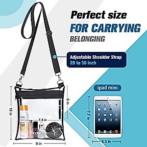 Leap Fit Clear Bag Stadium Approved: Women Men Crossbody Concert Bags See Through Purse - Transparent Plastic Handbag for Game day Festivals Sports