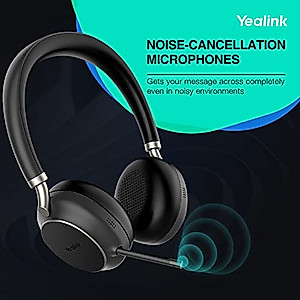 Yealink BH76 Bluetooth Headphones Wireless with Heaset Stand Upgraded, MS Teams UC Compitable, Hi-Fi, ANC, Bluetooth Headset with Microphone (5-mics) Retractable Arm Noise-Cancellation