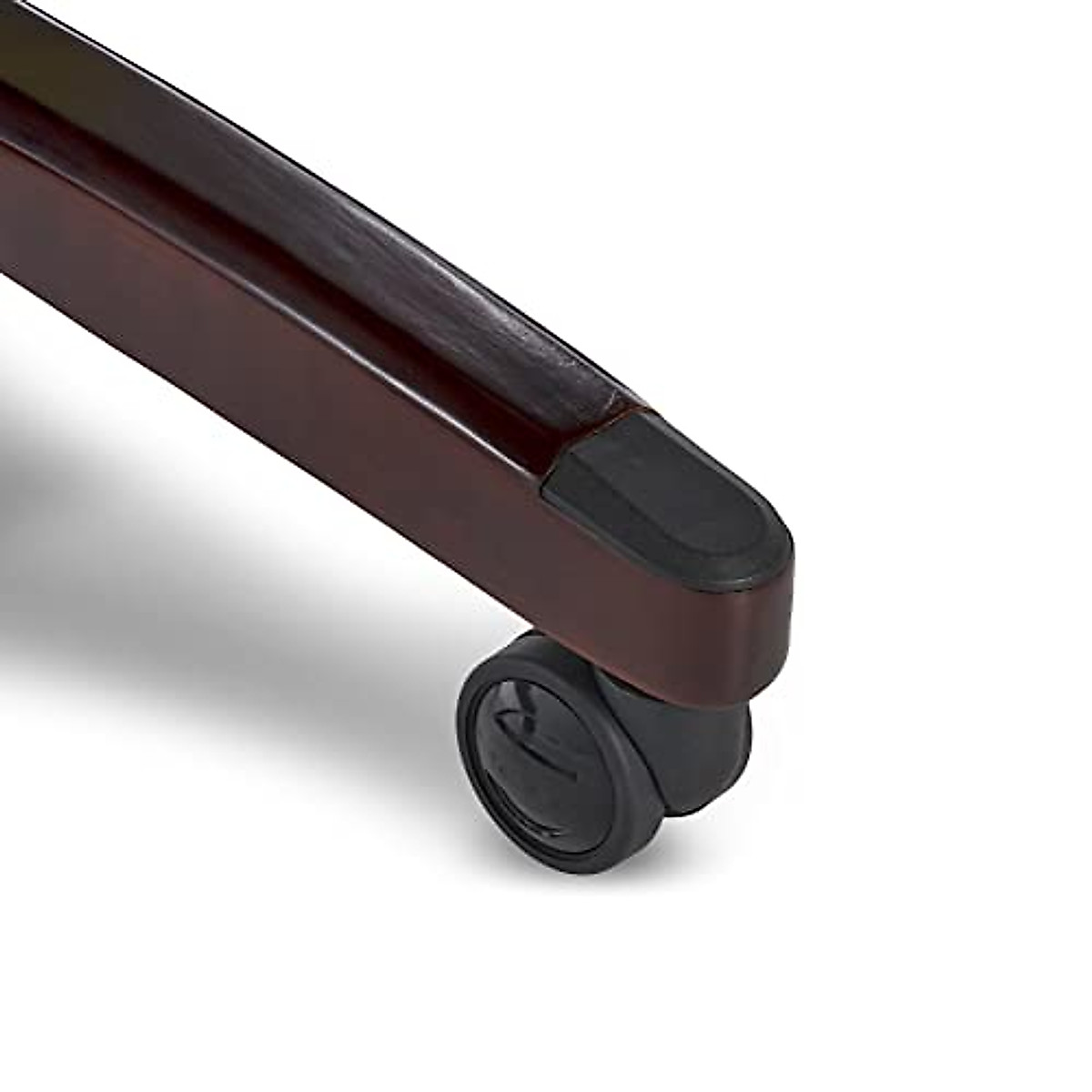 La-Z-Boy Hyland Executive Office Chair with AIR Technology, Adjustable High Back Ergonomic Lumbar Support, Bonded Leather, Mahogany Wood Finish/Black