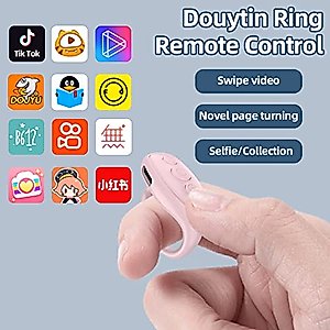 TIKTOK Video Bluetooth Remote Control Page Turner for iPhone Smartphones Tablets, Wireless Ring Camera Shutter Remote Control, Bluetooth 5.0USB for iOS and Android…