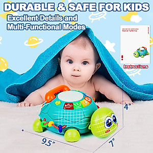 Baby Toys 12-18 months Infant Toys Toddlers Musical Toys Crawling Turtle Toy Educational Learning Toys for 1 2 3 Years Old Kids Interacting Toys Crawling Toys for Babies Toddlers Holiday Birthday Gift