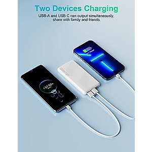 MOSKIZ Portable Charger 2 Pack, 10000mAh Power Bank Fast Charging USB C 20W, Battery Pack for iPhone, Android Cell Phone, Tablet, Lightweight Slim External Charger for Camping, Hiking, Travel