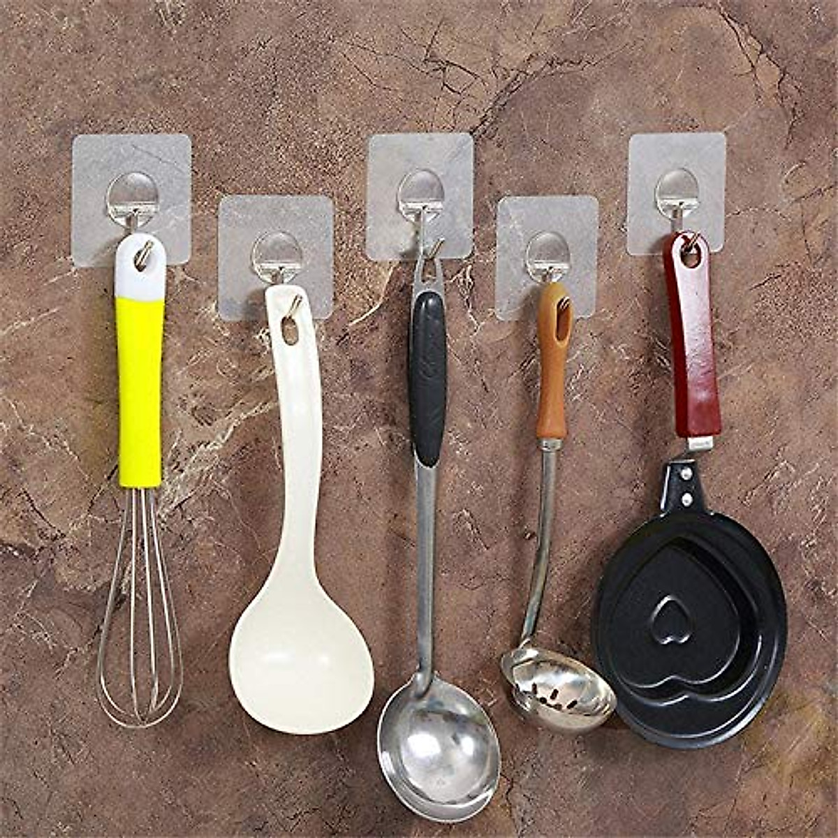Adhesive Hooks for Hanging Heavy Duty Wall Hooks Self Adhesive Towel Coat Hooks Waterproof Transparent Hooks for Bathroom Shower Kitchen Keys Door Outdoor Home Improvement Utility Hook 12 Pack