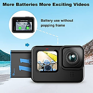 TELESIN Hero 11 Battery 3-Pack, Storage Battery Quick Charger Station Fully Compatible with Gopro Hero 11, Hero10, Hero 9 Black