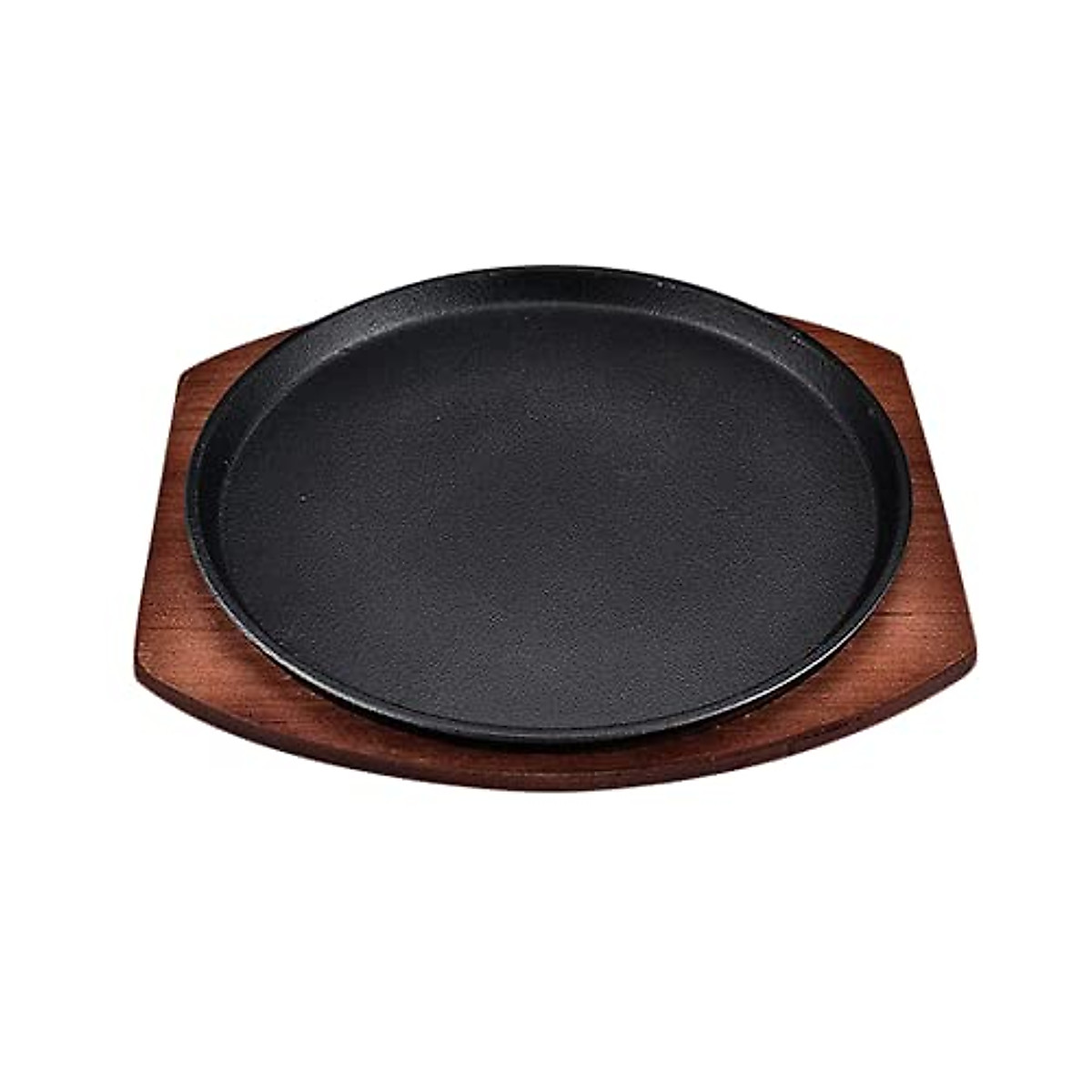 YYJINGYOU Skillet with Cast Iron Round Home Restaurant Rotisserie ((Plate + Iron) 19cm)