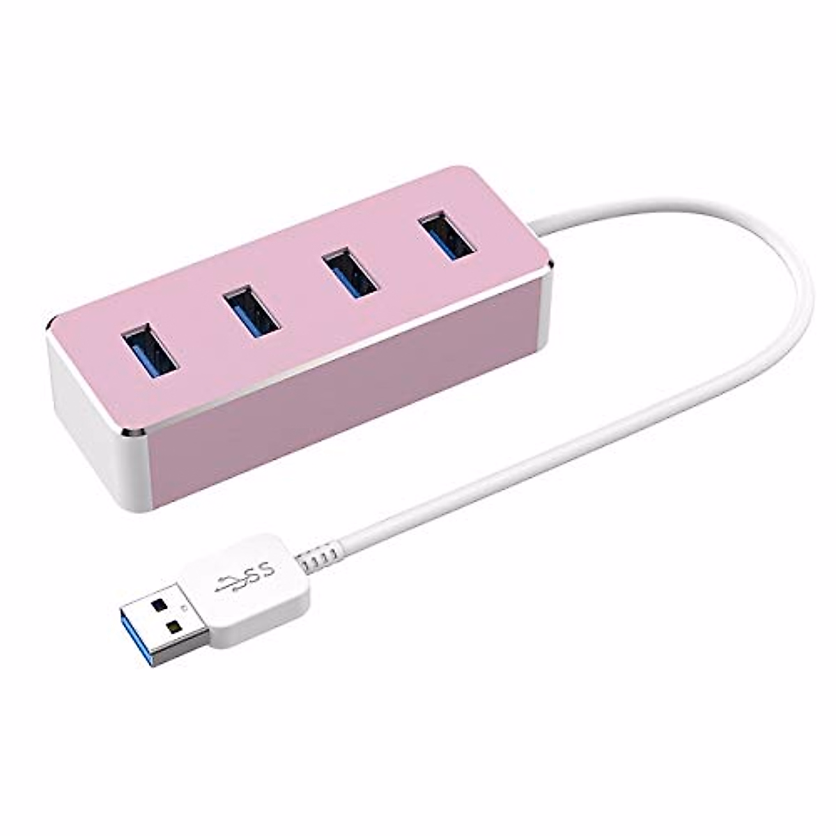 Lysee Data Cables - 4-Port USB Hub Splitter High Speed Transmission GNS-S01 Four Aluminum Alloy 3.0 USB Hub - (Color: Rose Gold)