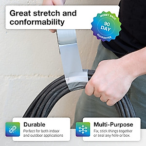 EdenProducts Duct Tape Heavy Duty Waterproof Bulk 5 Pack, Strong Industrial Max Strength Gray Tape Multi Roll Pack, Silver 30 Yards x 2 Inches, Indoor & Outdoor Use, No Residue, Tear by Hand