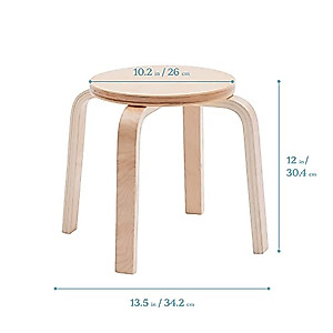ECR4Kids Bentwood Stackable Stools, Classroom Furniture, Natural, 6-Piece