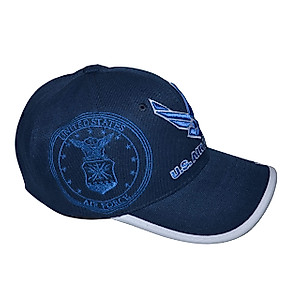 Icon Sports Group US Air Force Hat Official Licensed Military Cap, Unisex Embroidered Blue Military Baseball Cap, One Size