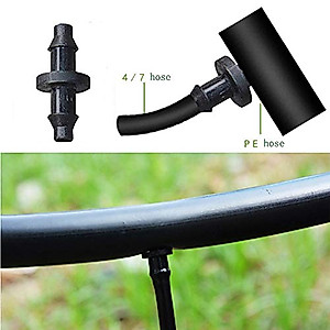 UCLEVER 100PCs Drip Irrigation Barbed Connetor Coupling Fittings for 4mm/7mm Tube Drip Irrigation Watering System