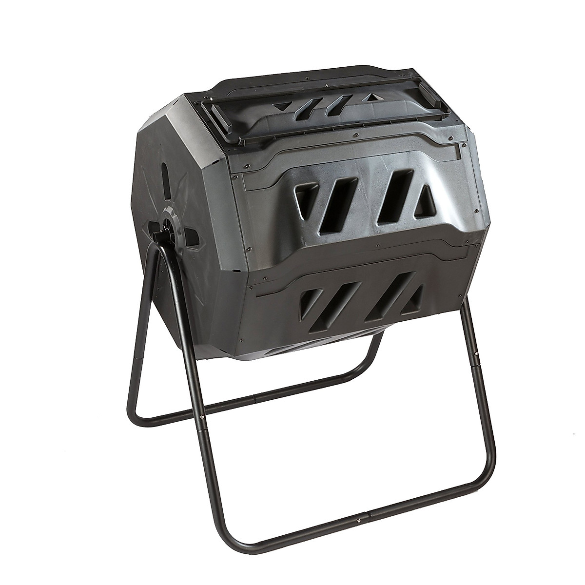 It's useful. Twin Chamber Rotating Compost Bin - Dual Chamber Rolling Compost Tumbler with Sliding Door and Solid Steel Frame