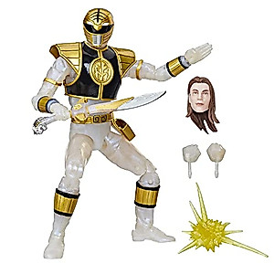 Power Rangers Lightning Collection 6-Inch Mighty Morphin Metallic White Ranger Collectible Action Figure Toy with Accessories, F3952