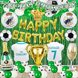 112PCS Soccer Party Decorations, Soccer Theme Birthday Party Decorations Balloons Set Decoration Items for Soccer Games Celebration Party Supplies for Soccer Fans Best Gifts